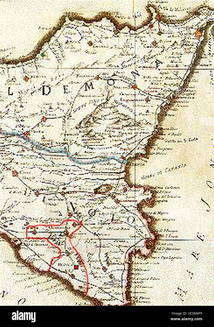 Mappa Contea di Modica Stock Photo - Alamy