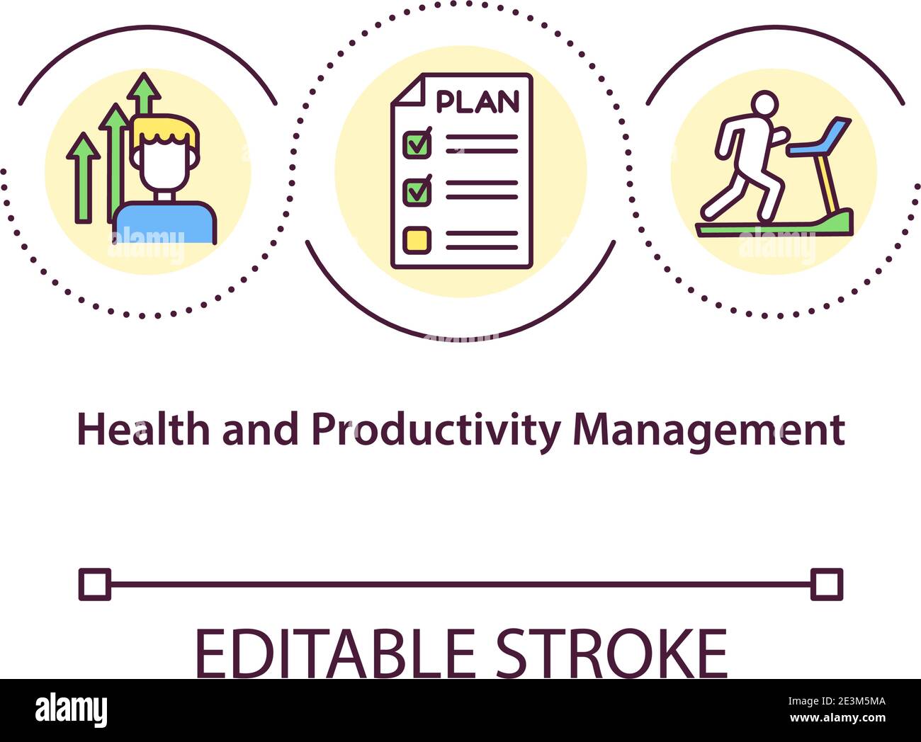 Health and productivity management concept icon Stock Vector Image ...