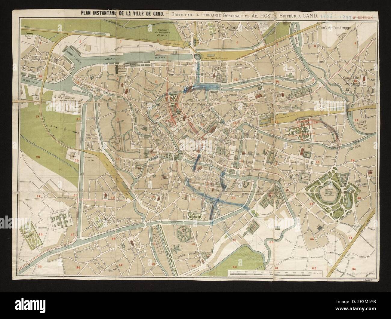 Map of Ghent by Hoste Stock Photo - Alamy