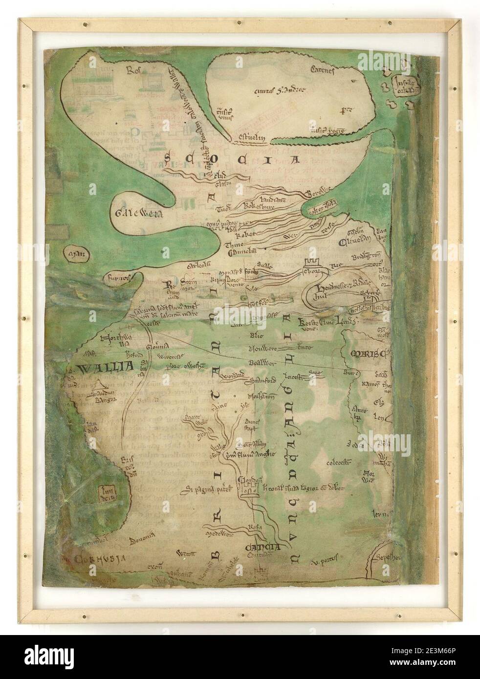 Map of Britain (c.1250) - Matthew Paris, Historia Anglorum, f. 5v Stock ...