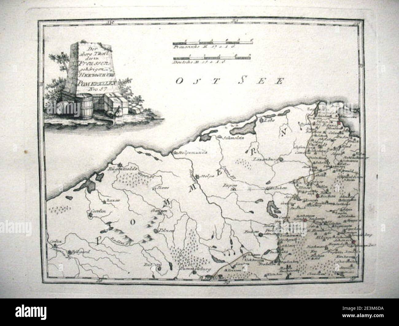 Map of Pomerania in 1791 by Reilly 057 1 Stock Photo - Alamy