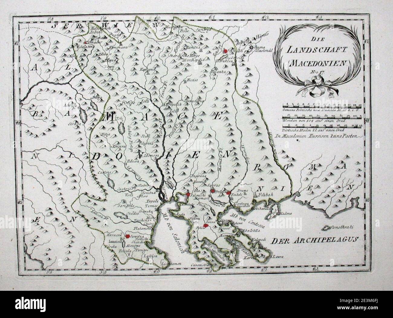 Map of Macedonia in 1791 by Reilly 017 Stock Photo - Alamy