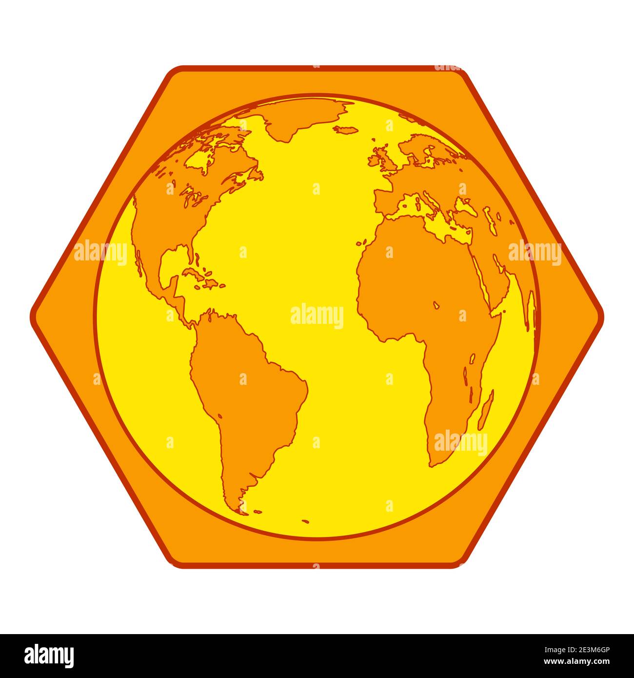 Abstract hexagon honeycomb cell with earth globe. Elements of this ...