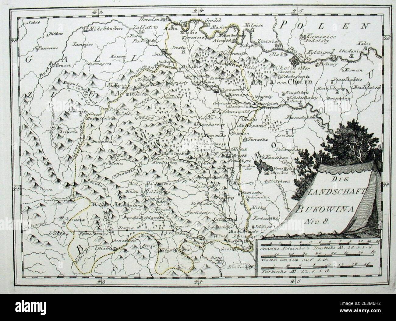 Map of Bukovina in 1791 by Reilly 008b Stock Photo - Alamy