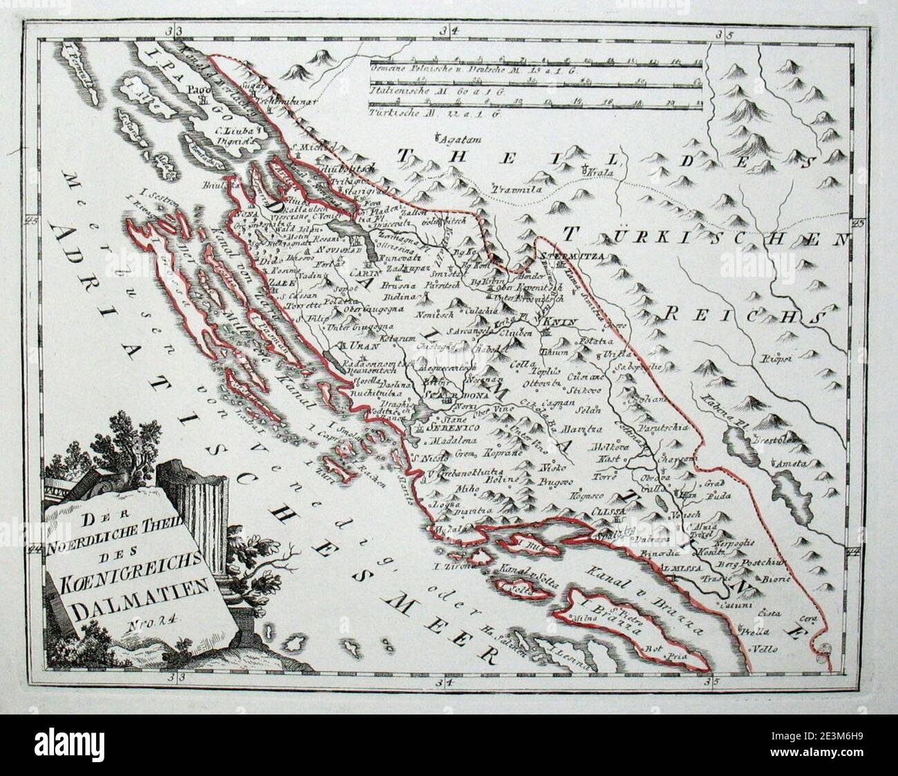 Map of Dalmatia in 1791 by Reilly 024b Stock Photo - Alamy