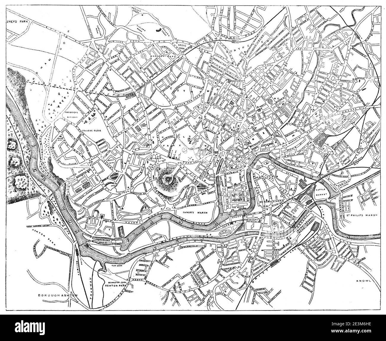 Map of Bristol 1882 Stock Photo - Alamy