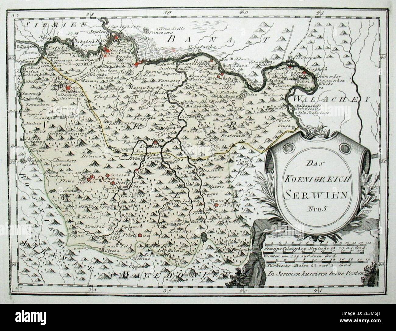 Map of Serbia in 1791 by Reilly 005 Stock Photo - Alamy