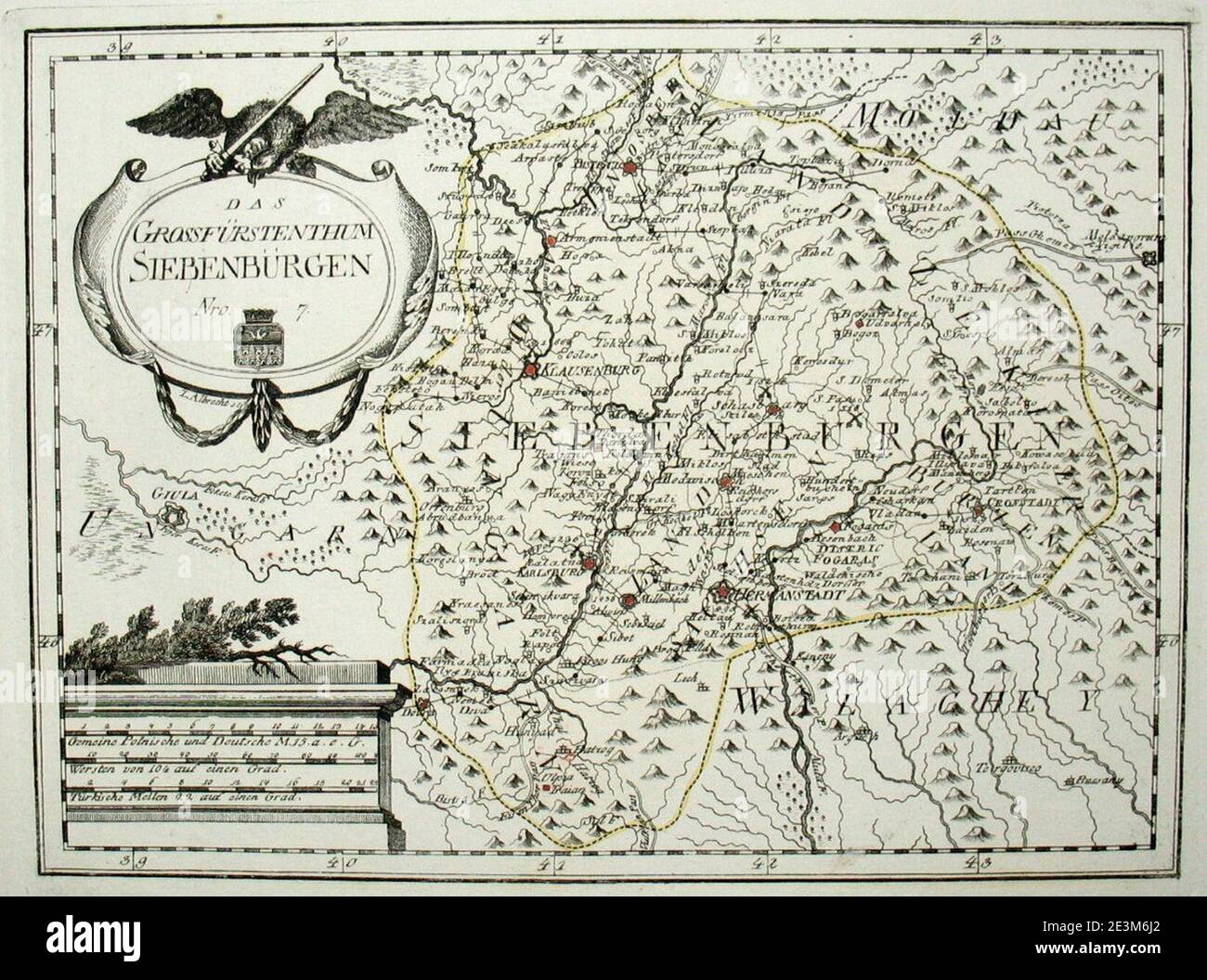 Map of Transylvania in 1791 by Reilly 007 Stock Photo - Alamy