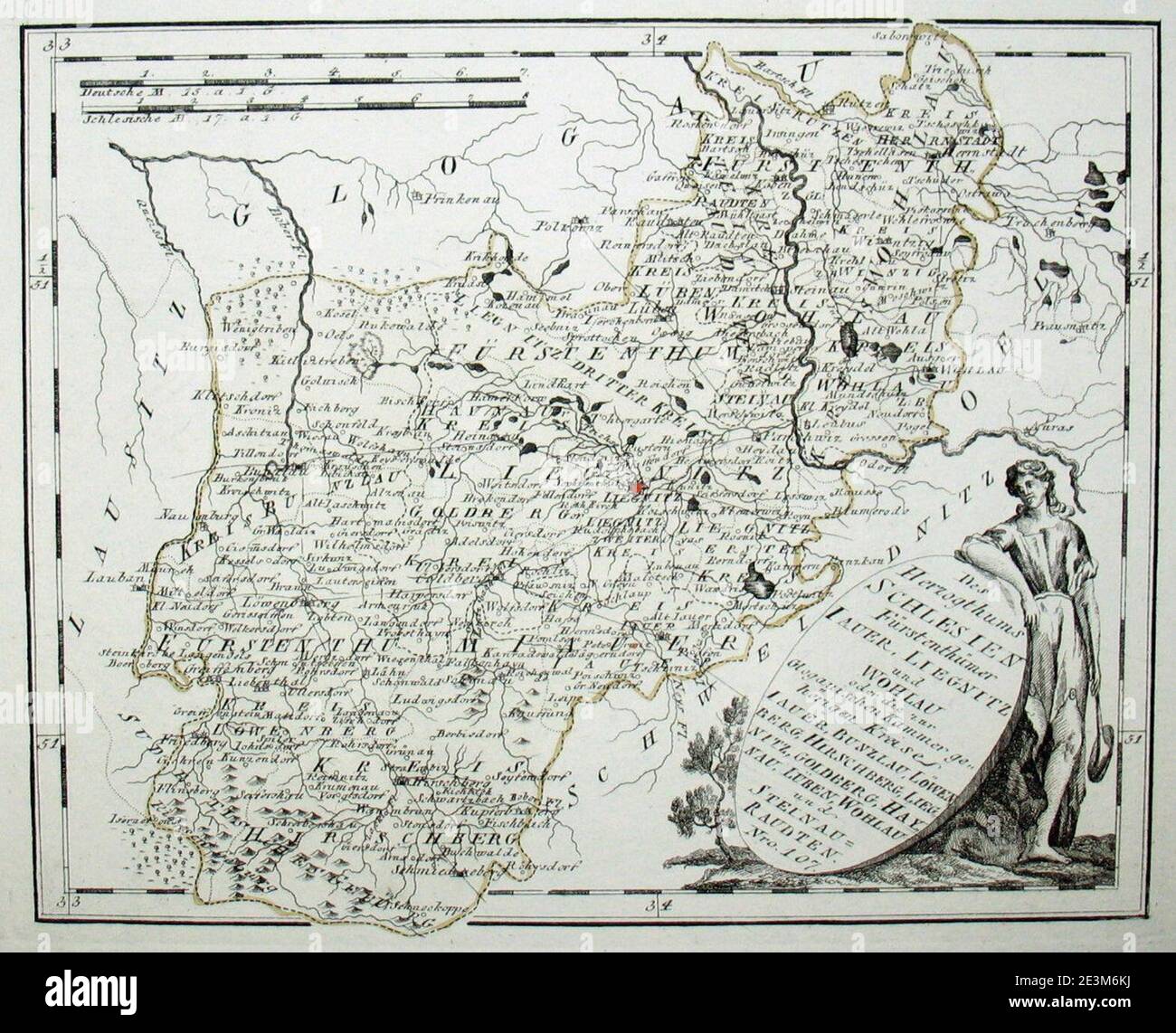 Map of Silesia in 1791 by Reilly 107 Stock Photo - Alamy