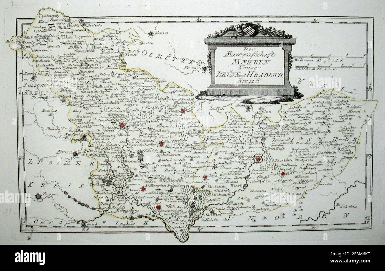 Map of Moravia in 1791 by Reilly 116 Stock Photo - Alamy