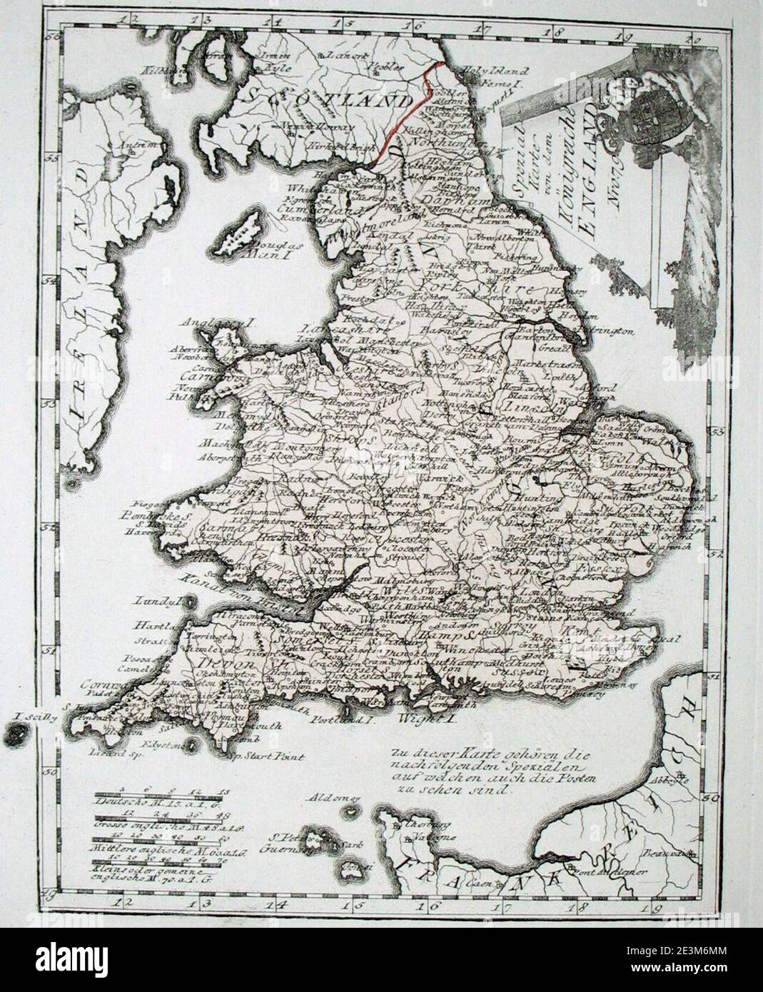 Map of England in 1791 by Reilly 079 Stock Photo - Alamy