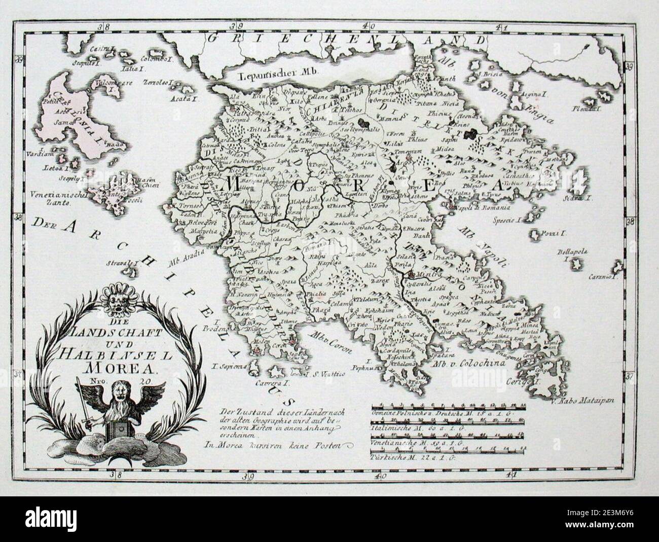 Map of Morea in 1791 by Reilly 020 Stock Photo - Alamy