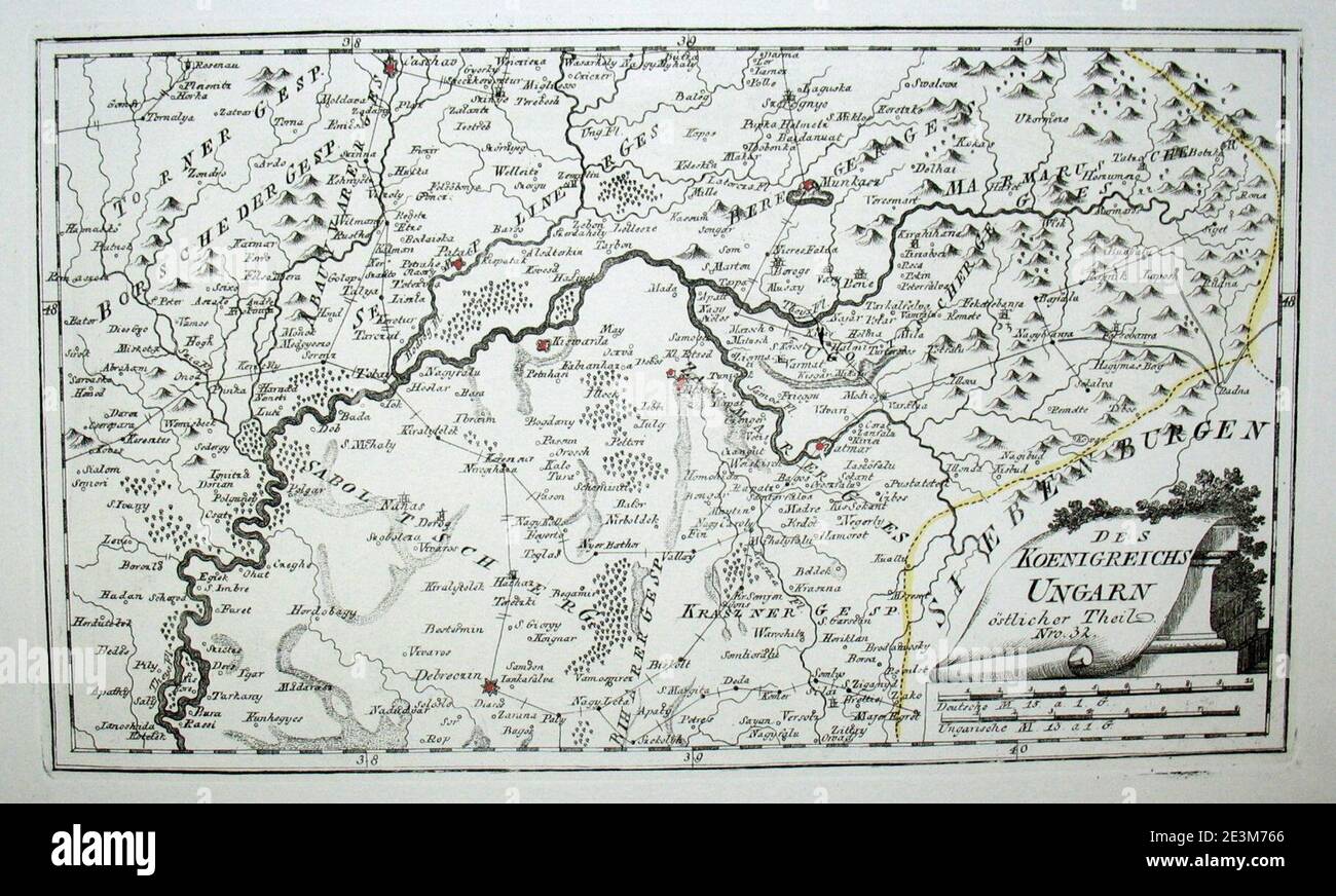 Map of Hungary in 1791 by Reilly 032 Stock Photo - Alamy