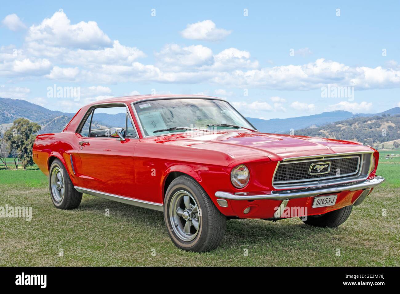 Bright Red 1968 Ford Mustang V8 First Generation Hardtop Coupe Stock ...