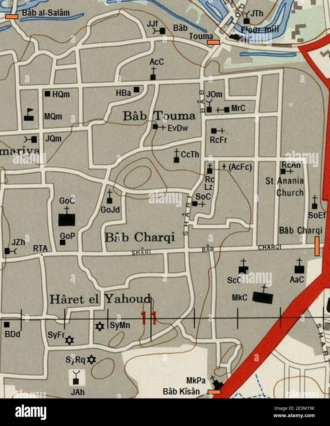 Map Damascus 1958 1-10000 changed Christian and Jewish Quarter with ...