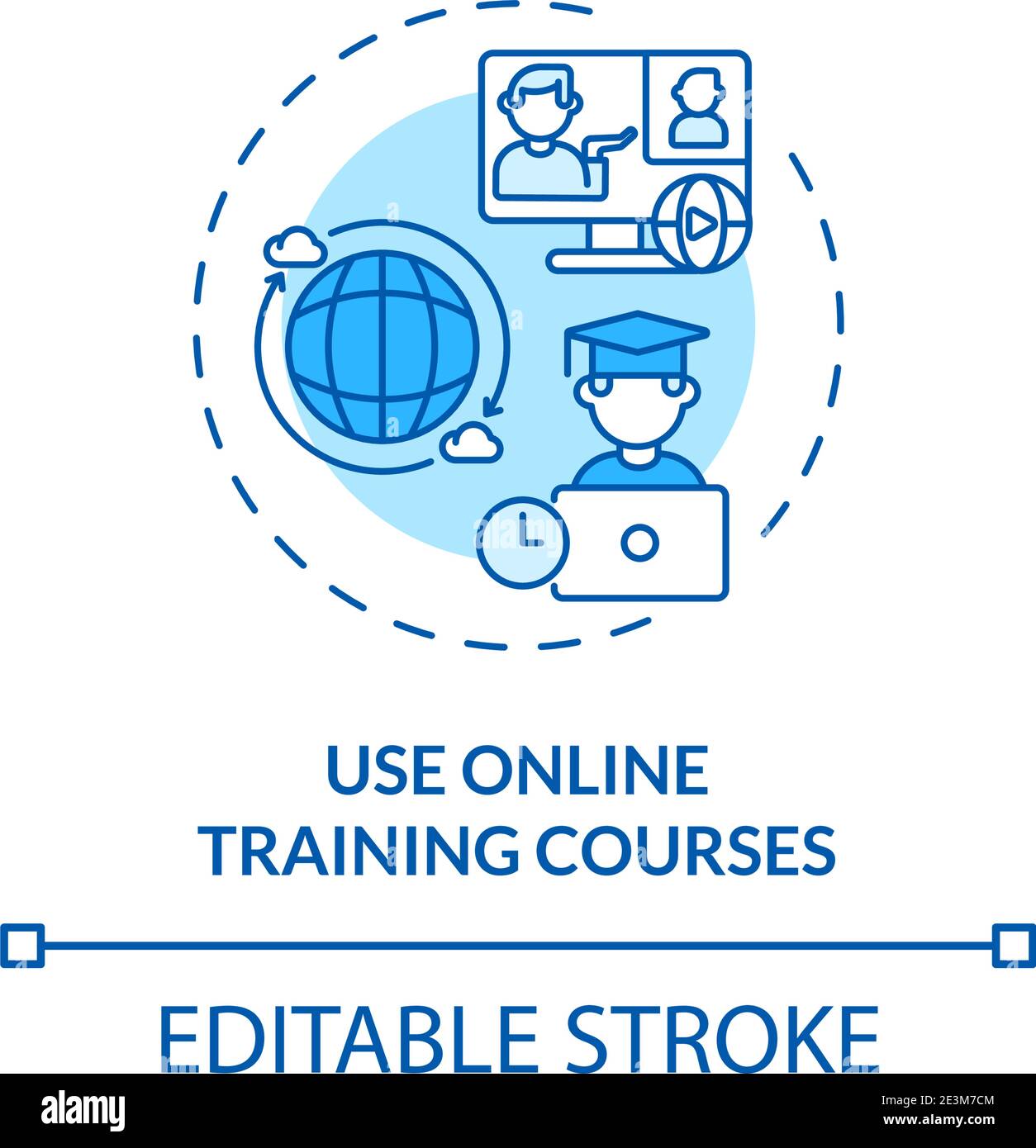 Using online training courses concept icon Stock Vector Image & Art - Alamy