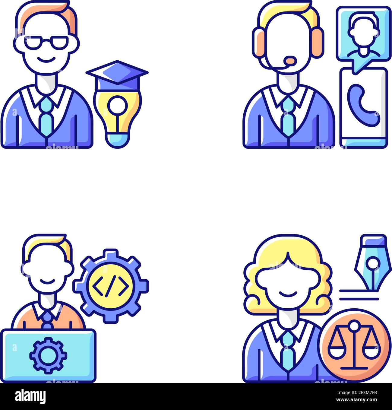 Management structure RGB color icons set Stock Vector Image & Art - Alamy