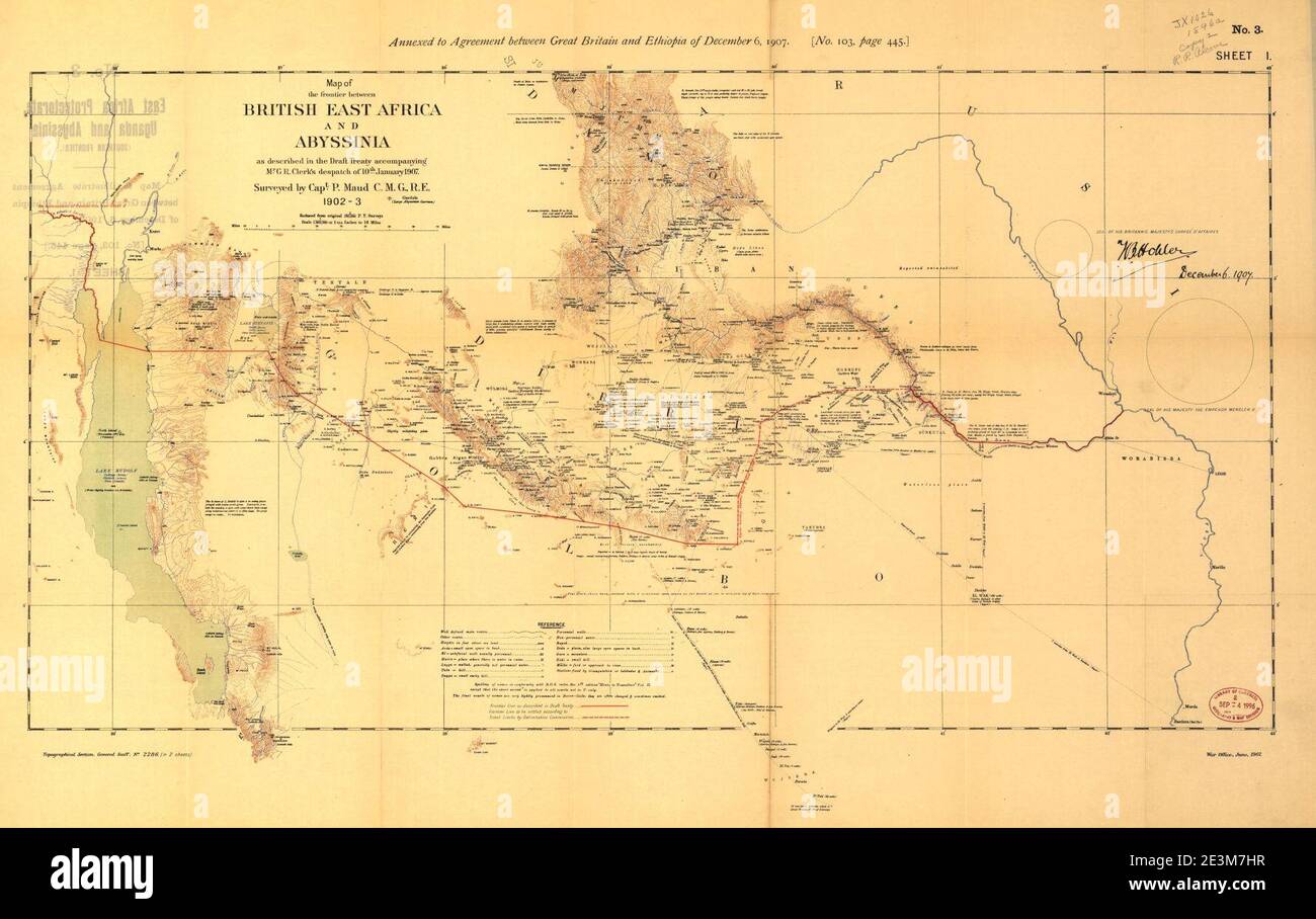 Map of the frontier between British East Africa and Abyssinia in 1902-3 ...