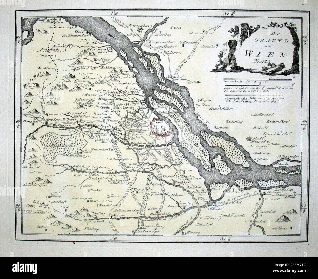 Map of Vienna in 1791-1792 by Reilly 125 Stock Photo - Alamy