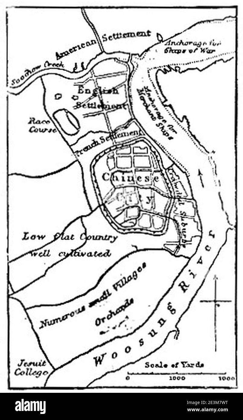Map of Shanghai c. 1888 Stock Photo - Alamy