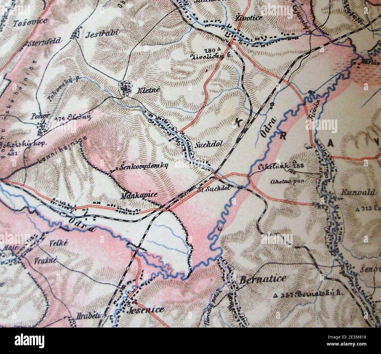 Mapa Suchdol nad Odrou 1898 Stock Photo - Alamy