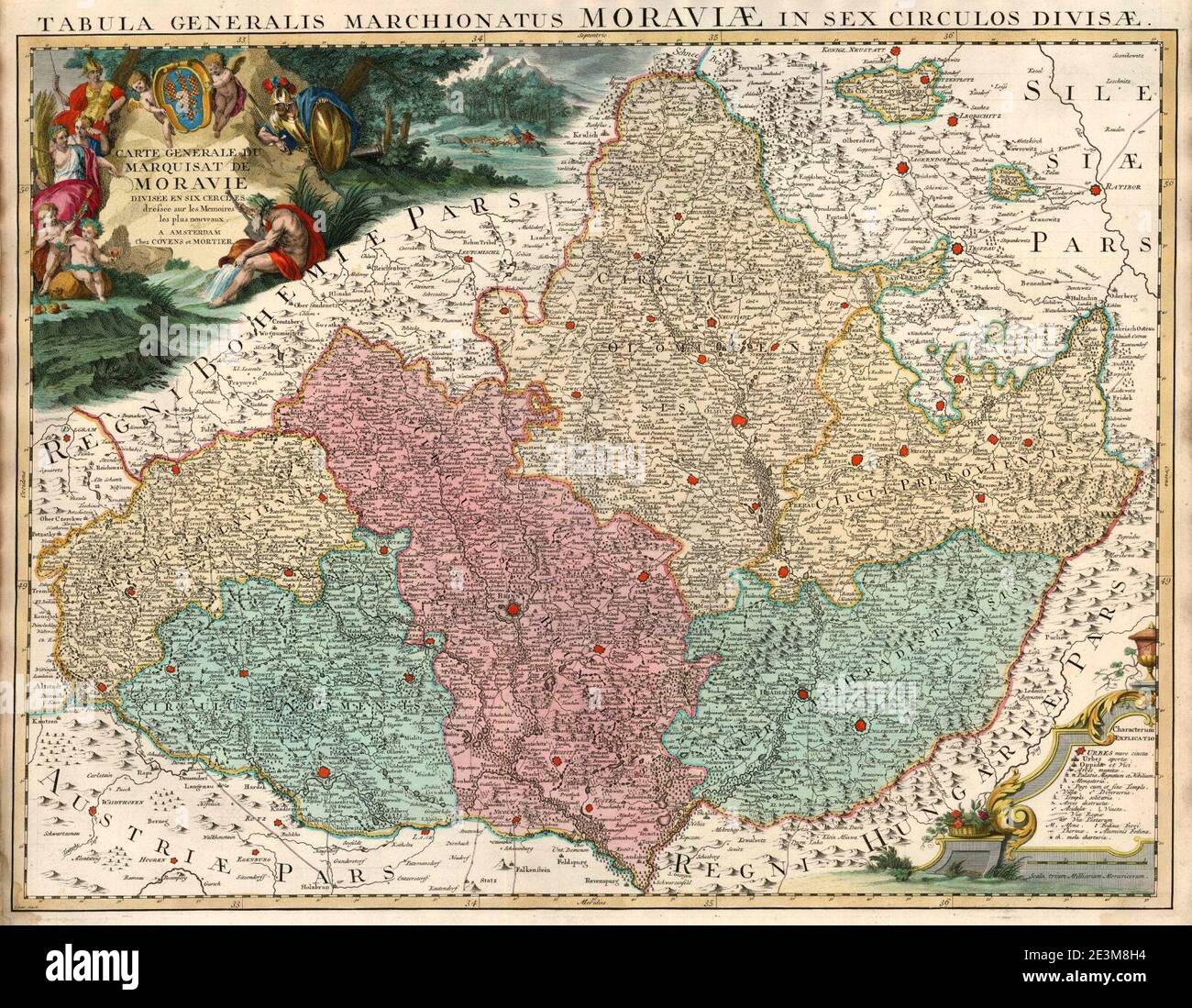 Mapa Moravy 1742 Stock Photo - Alamy