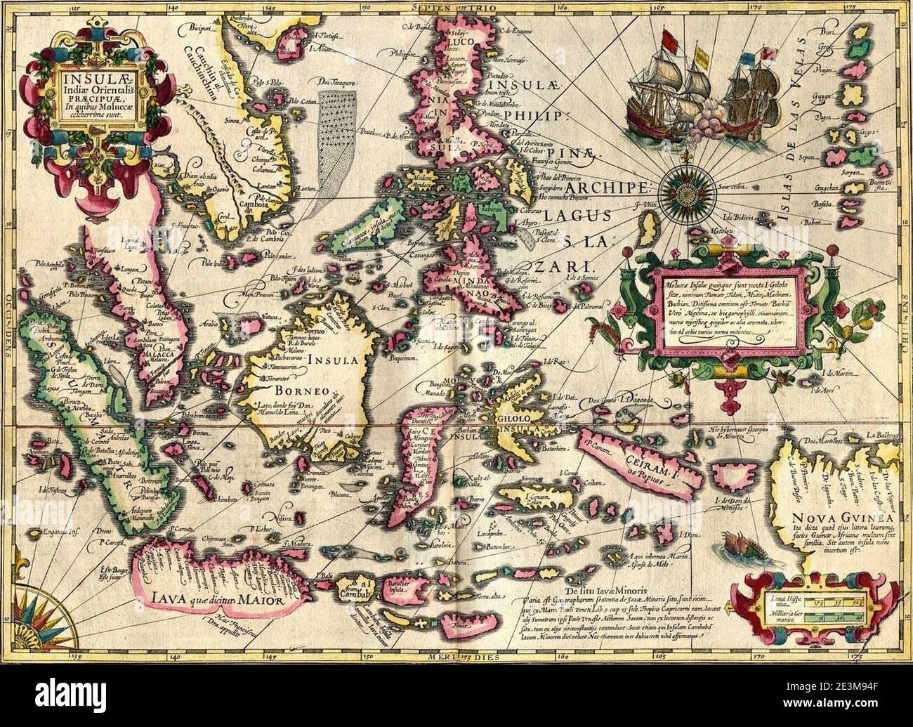 Map of East India by Jodocus Hondius Stock Photo - Alamy