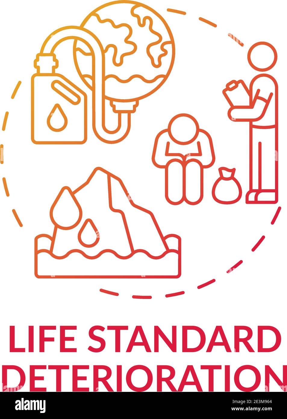 Life standard deterioration concept icon Stock Vector Image & Art - Alamy