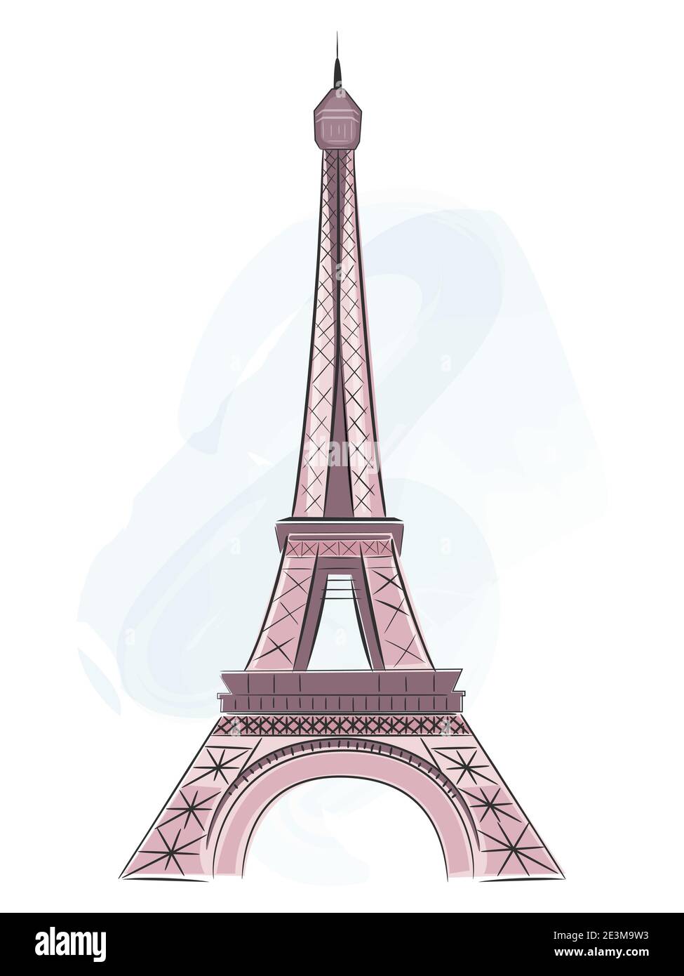 Eiffel Tower in hand drawn style, symbol of Paris. Vector illustration ...