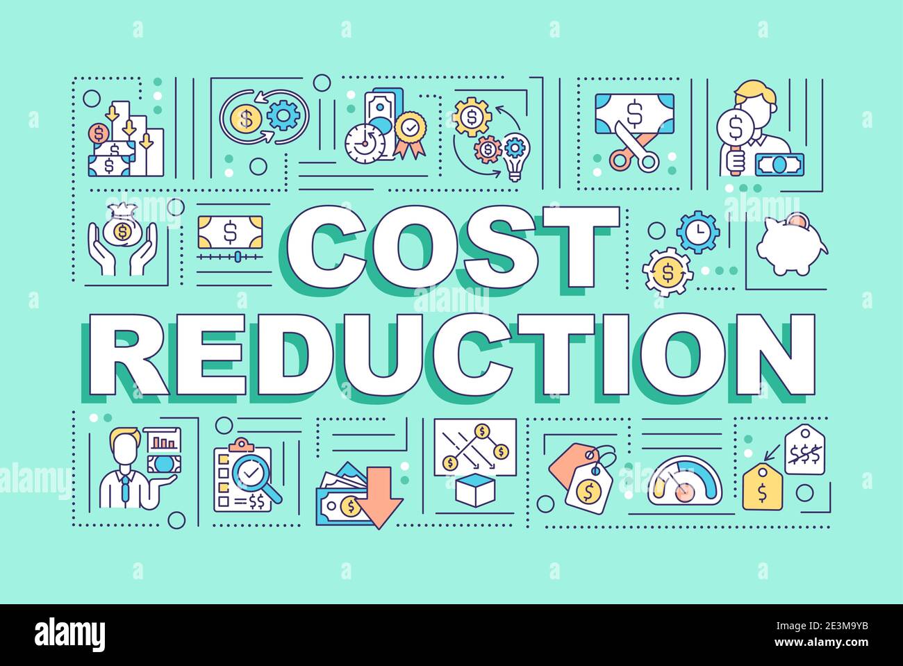 Cost reduction word concepts banner Stock Vector Image & Art - Alamy