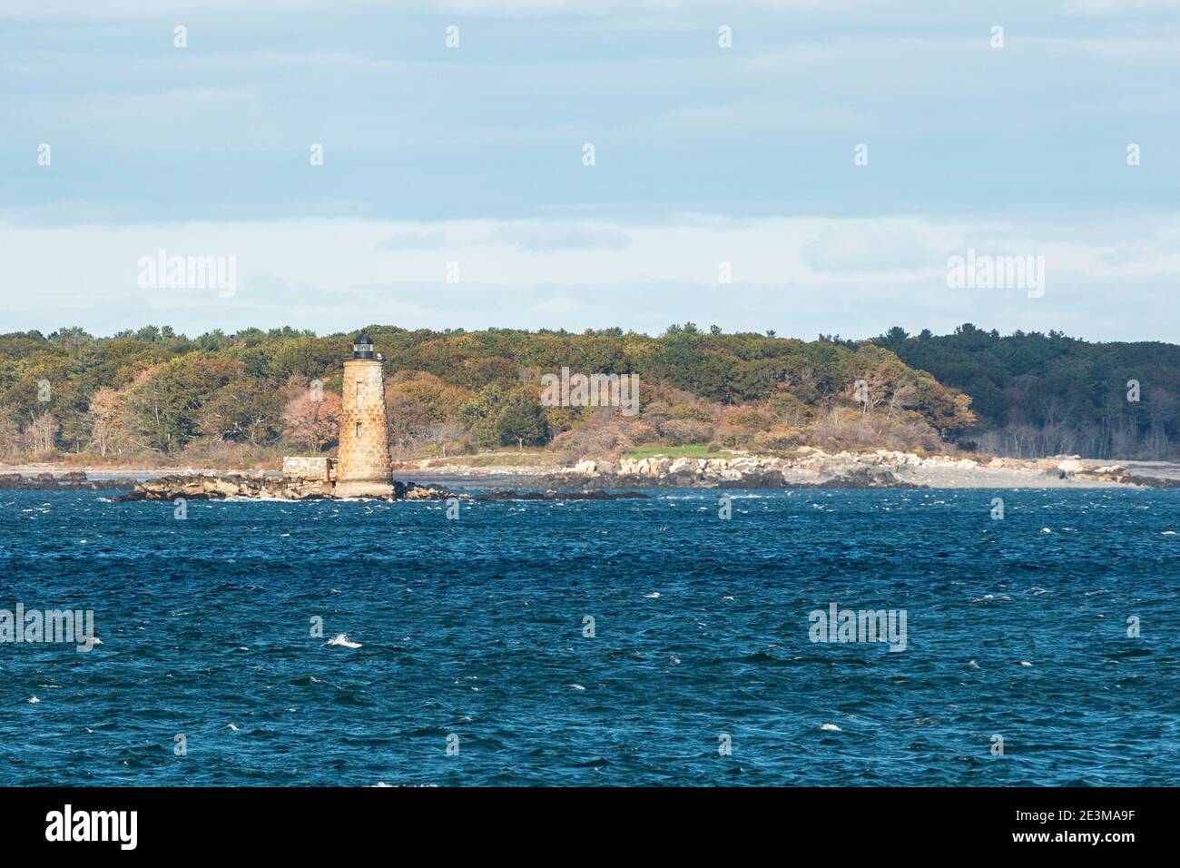 Whaleback Lighthouse at the mouth of the Piscataqua River, Kittery ...