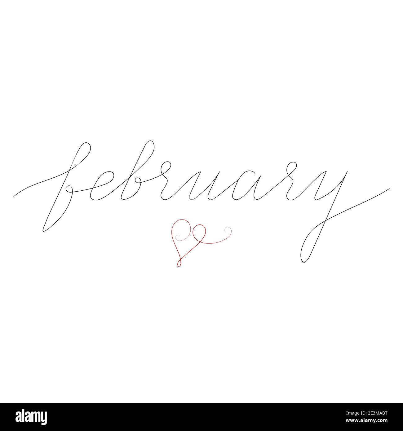 Hand drawn lettering vector February. Month February for calendar. Ink ...