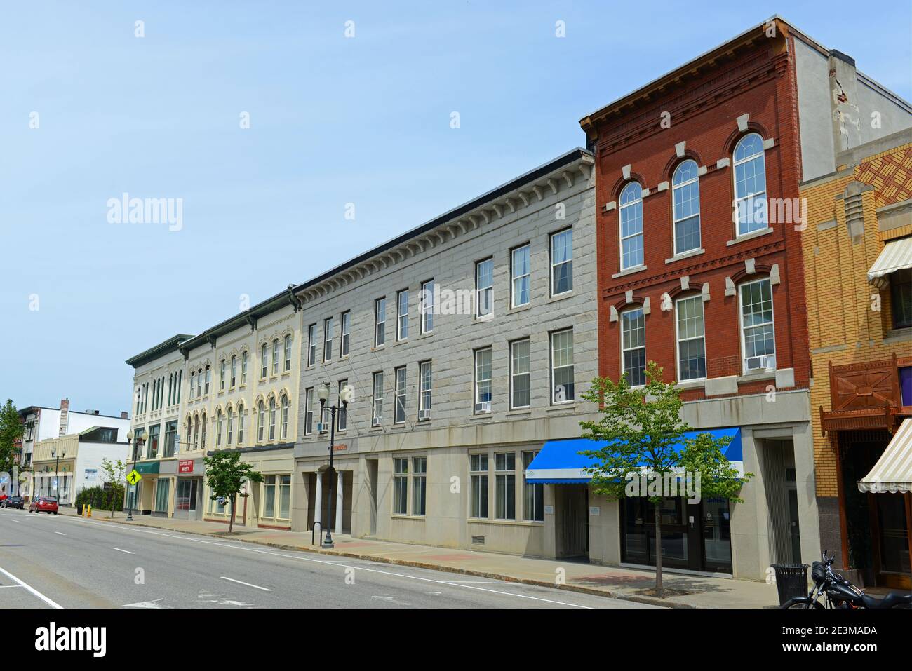 Historic Buildings on Water Street in downtown Augusta, Maine ME, USA ...
