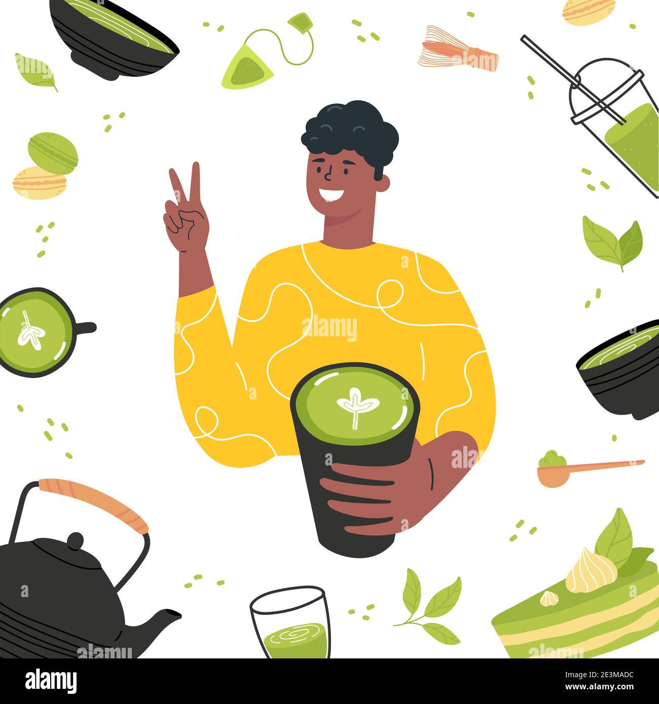 Matcha green organic tea Stock Vector Images - Alamy