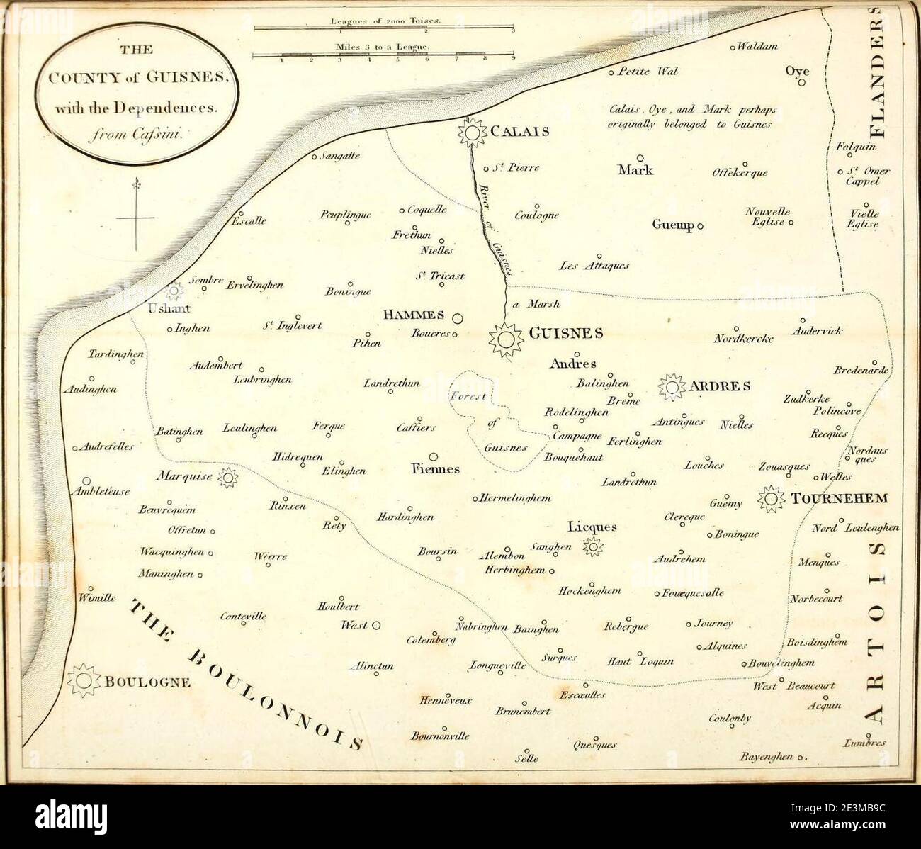 Map of County of Guines Stock Photo - Alamy