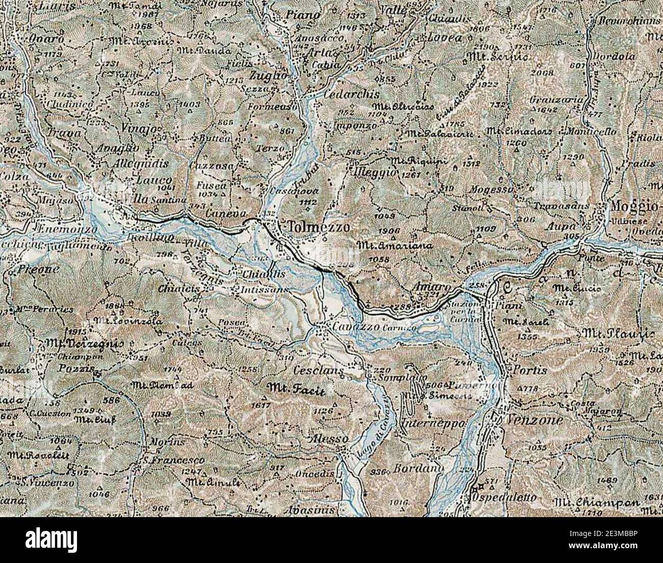 Mappa ferr Carnia-Villa Santina Stock Photo - Alamy