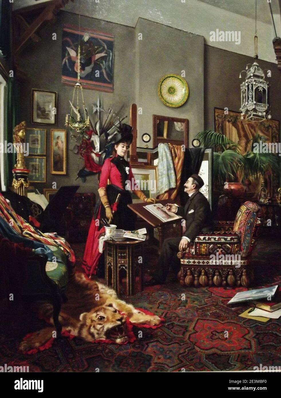 ''In the Artist's Studio'', (1889) by Édouard-Antoine Marsal Stock ...