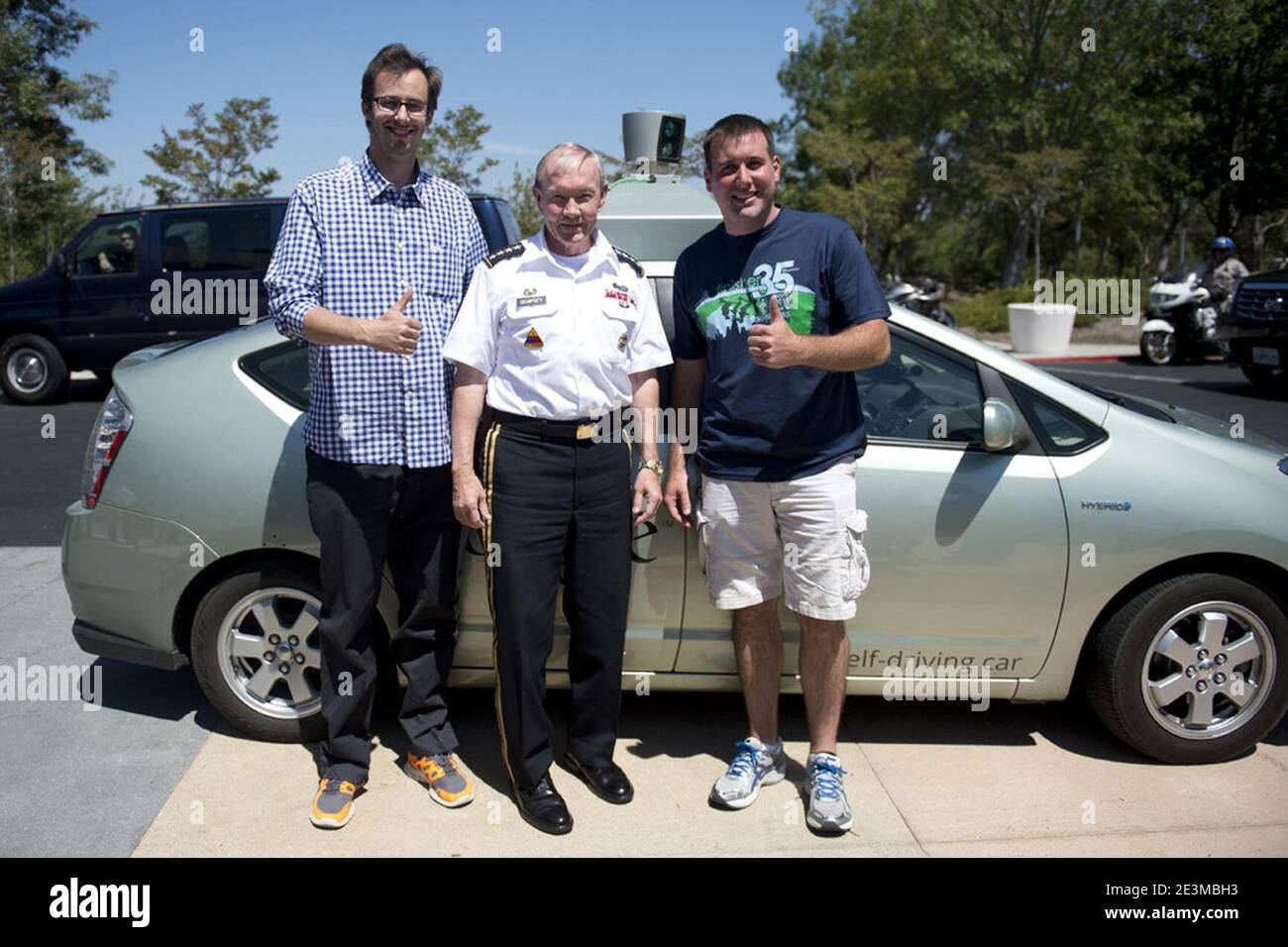 Martin Dempsey poses for a picture with Google innovators Stock Photo ...