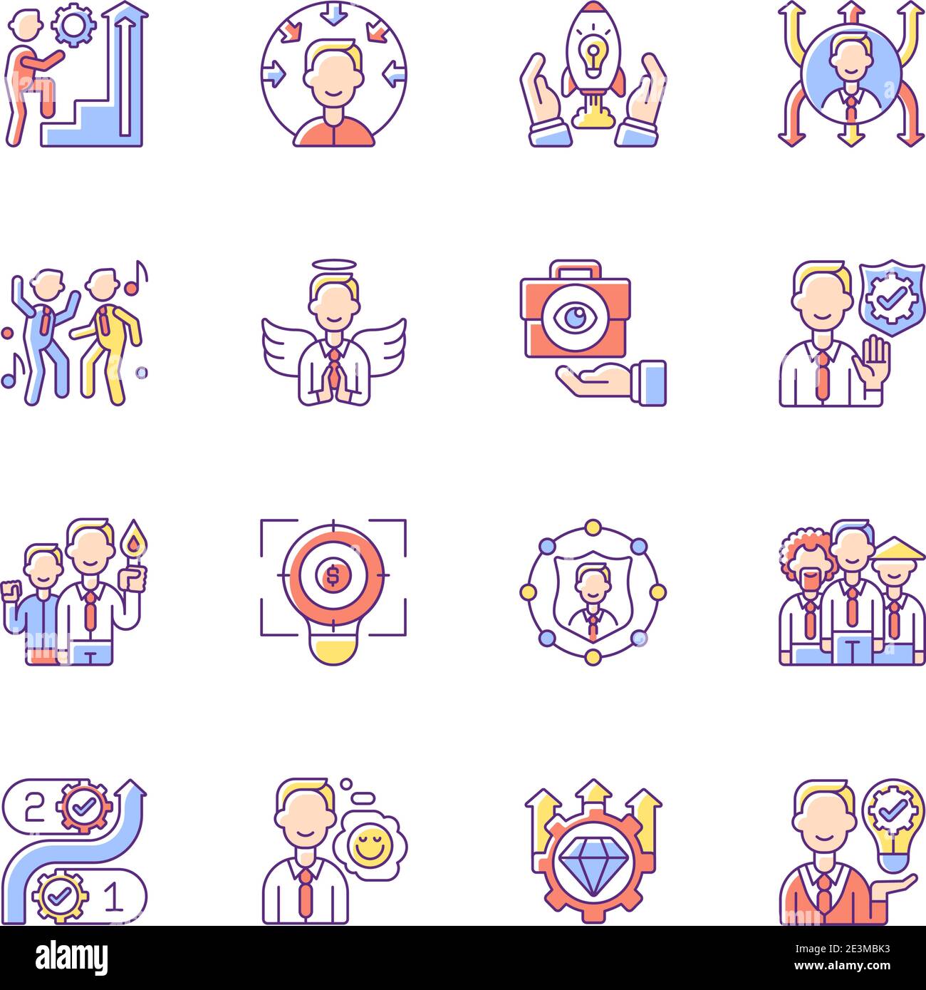 Core values RGB color icons set Stock Vector Image & Art - Alamy