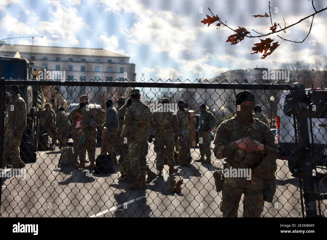 National Guard troops secure the United States Capitol Building on the ...