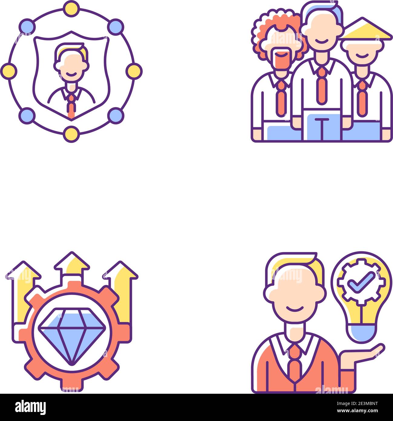 Corporate values RGB color icons set Stock Vector Image & Art - Alamy