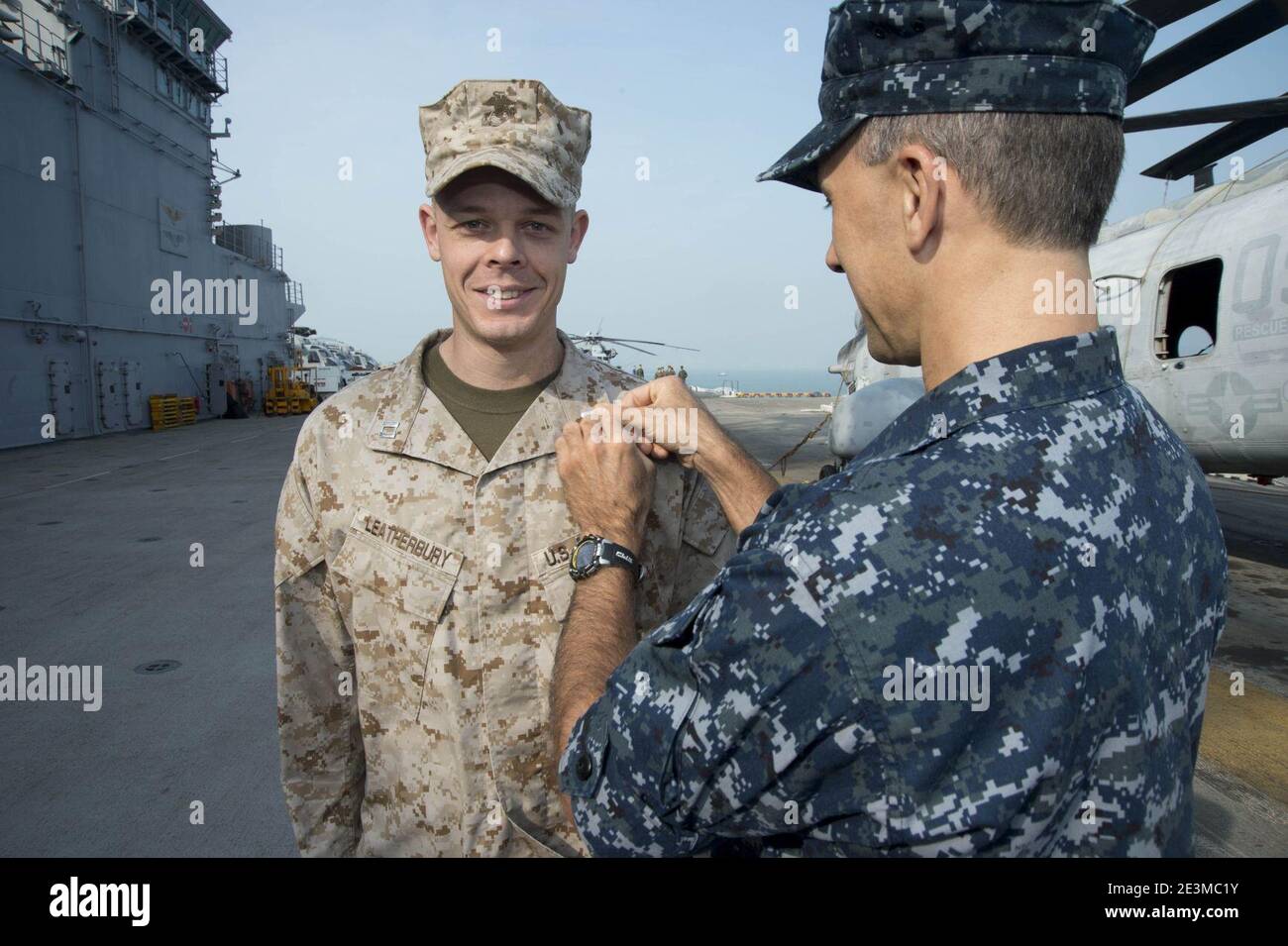 Marine Officer bridges the gap between green and blue 121102 Stock ...
