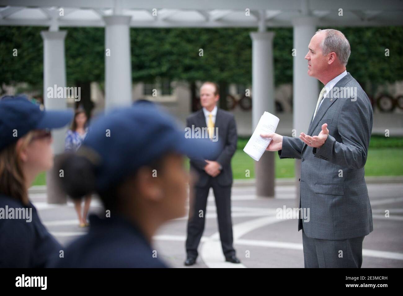 Man speaks to law enforcement explorers at National Law Enforcement ...