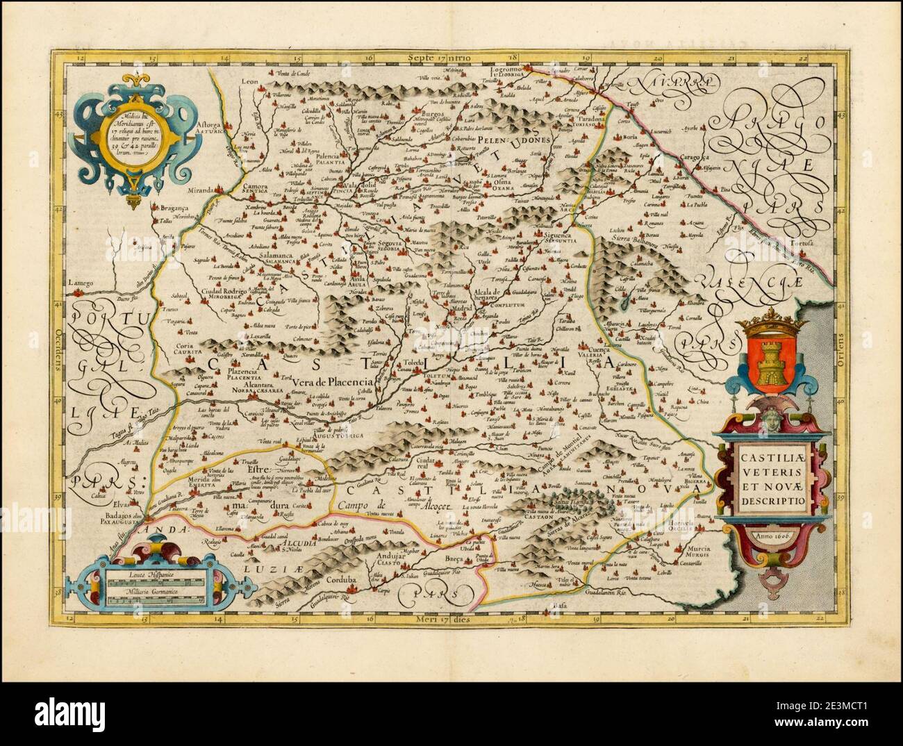 MAPA DE CASTILLA EN 1606 02 Stock Photo - Alamy