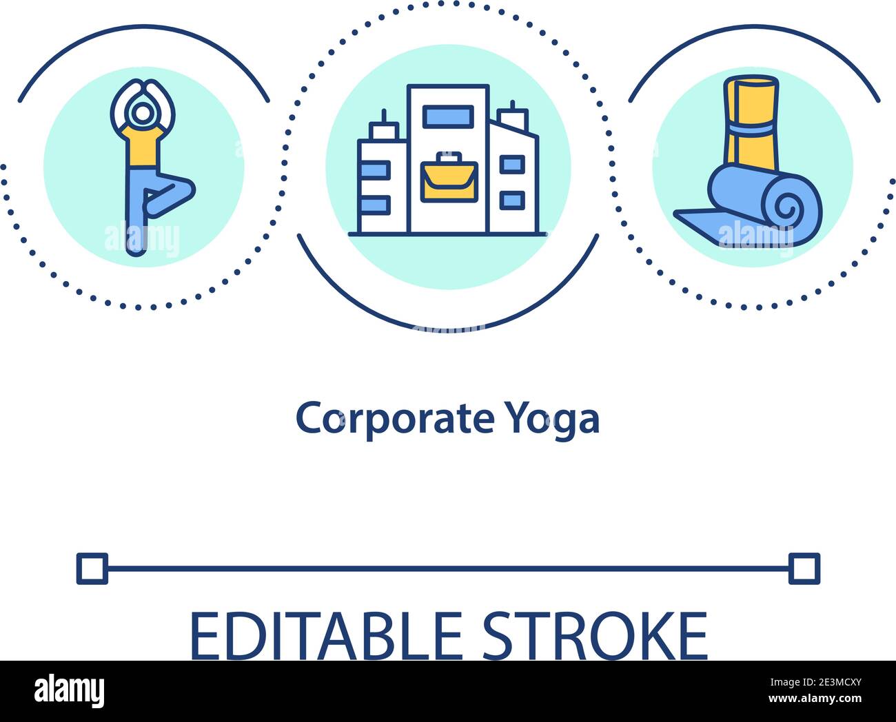Corporate yoga concept icon Stock Vector Image & Art - Alamy