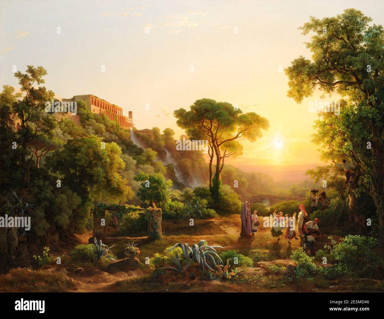 Markó, Károly - Landscape at Tivoli, with a Scene from the Grape ...
