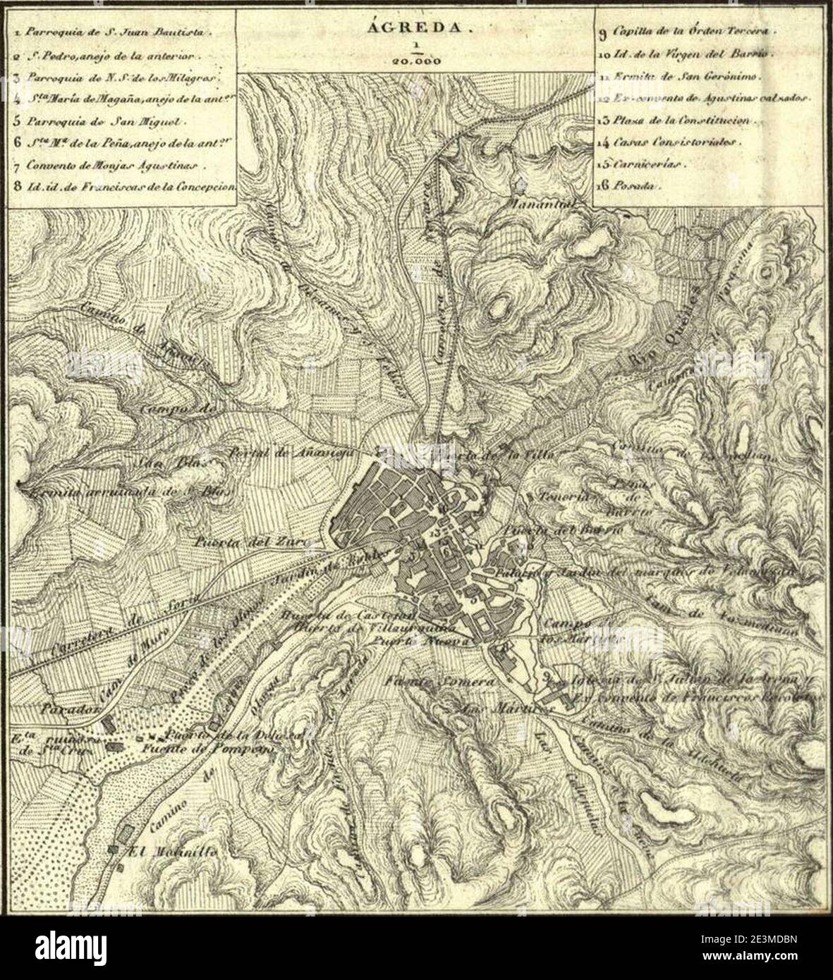 Mapa de Ágreda (1860), por Francisco Coello Stock Photo - Alamy