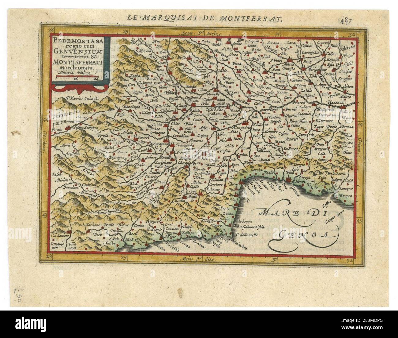 Map italy monferrato CG 18 LE MARQUISAT DE MONFERRAT PEDEMONTANA regio ...