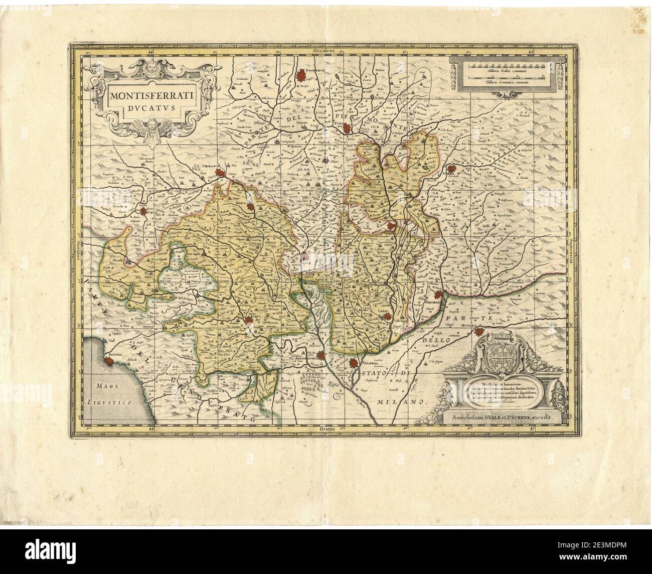 Map italy monferrato CG 52 montiferrati ducatus post 1684 Stock Photo ...