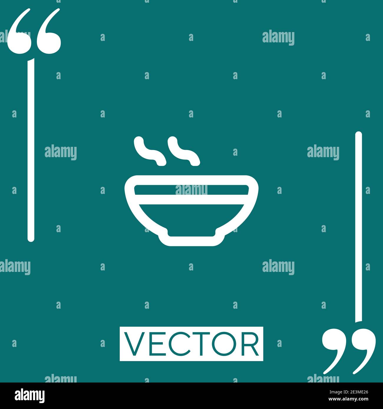 food hot bowl Linear icon. Editable stroke line Stock Vector Image ...